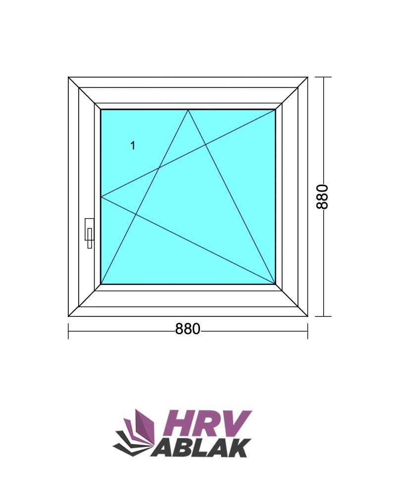 90x90 cm bukó-nyíló ablak jobbos fehér - HRV Ablak - A műanyag ablak ...