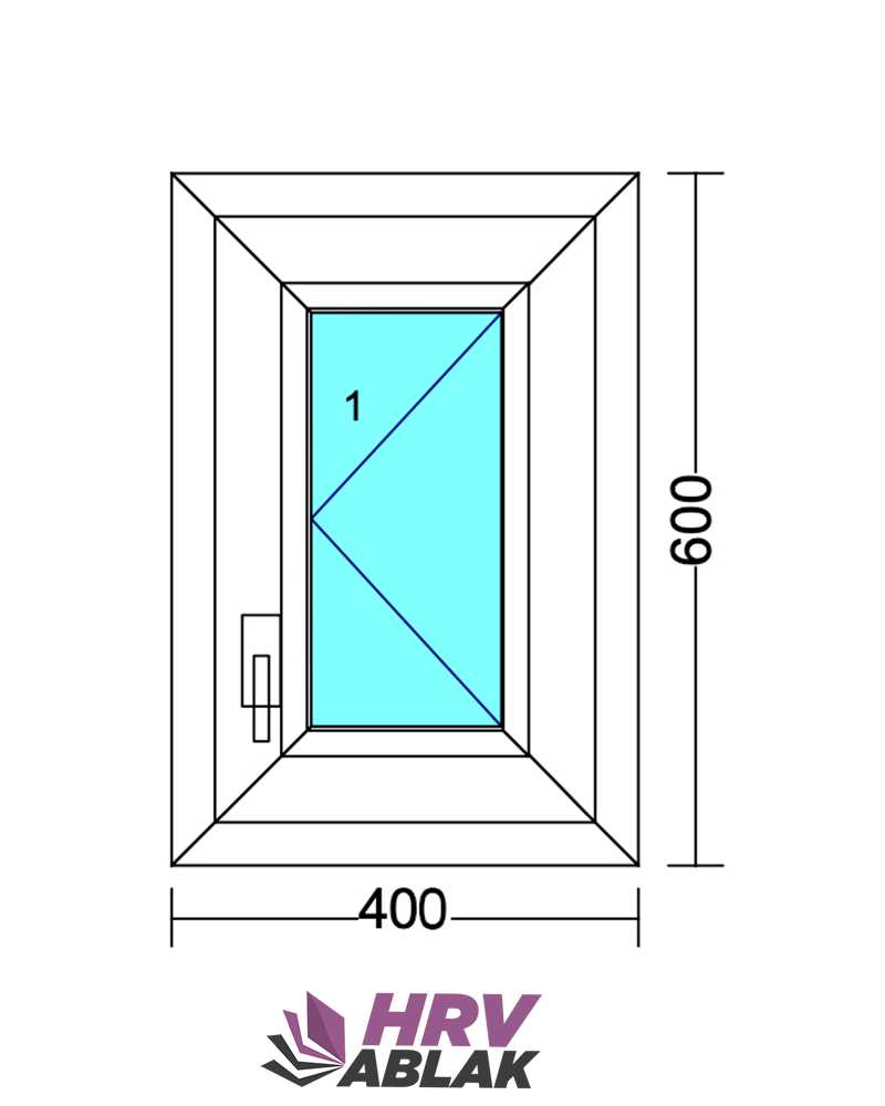 40x60 cm nyíló ablak jobbos fehér - HRV Ablak - A műanyag ablak webshop