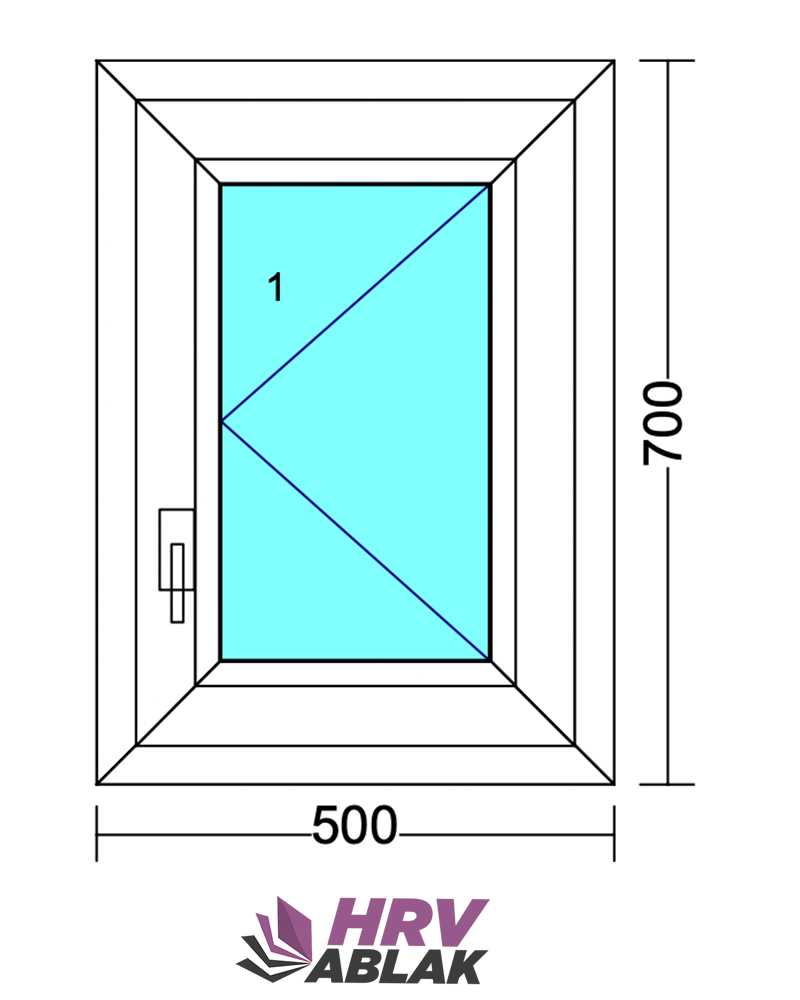 50x70 cm nyíló ablak jobbos - HRV Ablak - A műanyag ablak webshop