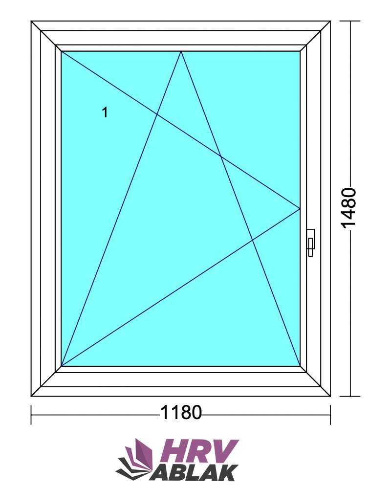 120x150 cm nyíló-bukó ablak balos - HRV Ablak - A műanyag ablak webshop