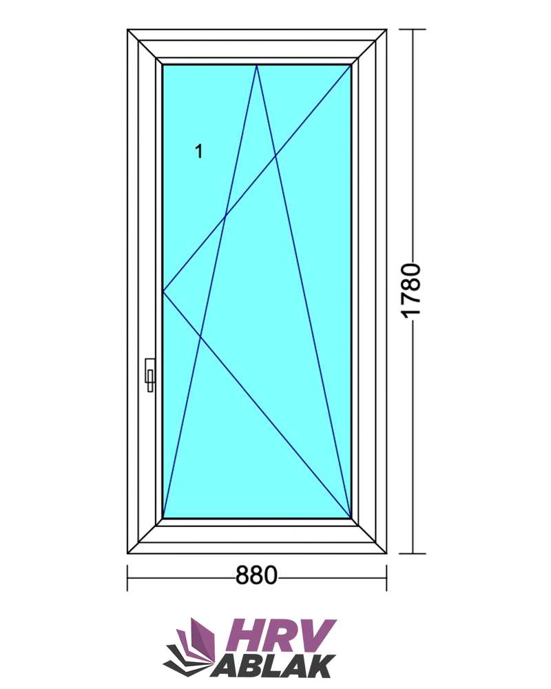 90x180 cm nyíló-bukó ablak jobbos - HRV Ablak - A műanyag ablak webshop